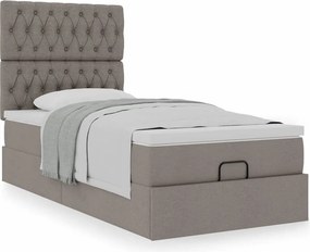 Osmanský postel s matrací taupe 90x200 cm textil 3313213