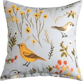 Povlak na polštář z mikrovlákna SPRING BIRDS 45x45 cm, barevný