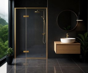 Rea Atlas, sprchové dveře 100x200cm, levá varianta, 6mm čiré sklo, zlatý matný profil, KPL-K4674