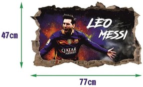 Nálepka na zeď 3D Lionel Messi 47x77 cm