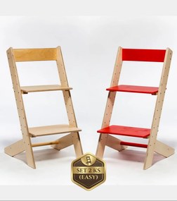 Lucas Wood Style - rostoucí židle EASY LINE zvýhodněný set 2 ks -  přírodní + červená