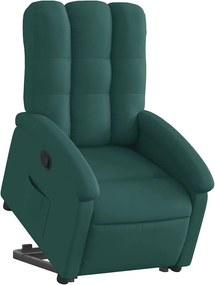 Zvedací polohovací křeslo tmavě zelené textil 3204098