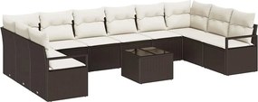 Set pohovek 11 ks Hnědá polyratan 3346568