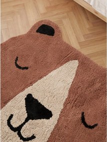 Hnědý pratelný/ručně tkaný bavlněný dětský koberec 101x120 cm Snuggle Benni – Hanse Home