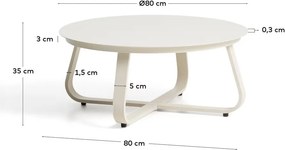 Kovový kulatý zahradní konferenční stolek ø 80 cm Tamaris – Kave Home