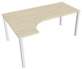Stůl ergo oblouk pravý 180×120/80 cm - Hobis Uni UE 1800 P Dekor stolové desky: akát, Barva nohou: bílá