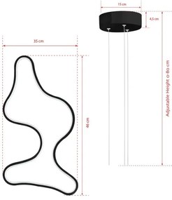 LED Lustr na lanku ARTISAN LED/36W/230V 4000K černá