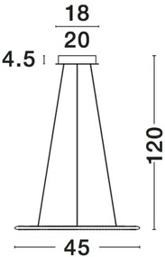 LED lustr Livorno 45 Chrome
