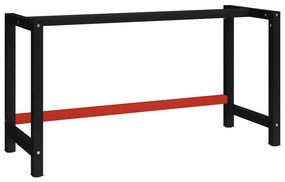 Kovový rám pracovního stolu 150 x 57 x 79 cm černá a červená 147929