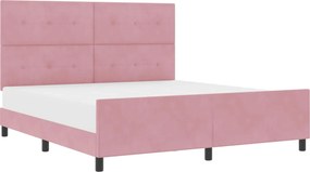 Postel s boxspringem s čelo Růžová 180 x 200 cm samet 3344962