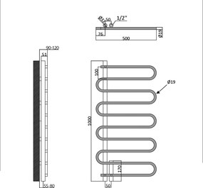 Sapho Carisma otopné těleso 500 x 1000 mm chrom 1801-14