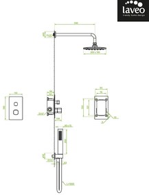 Laveo Tores, sprchová souprava pod omítku, černá matná, LAV-BVT_701P