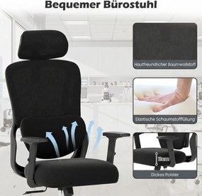 Costway Ergonomická kancelářská židle s nastavitelnou opěrkou hlavy a bederní