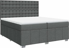 Box spring postel s matrací tmavě šedá 200x200 cm textil 3294090