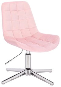 LuxuryForm DESIGN Židle PARIS VELUR na stříbrném kříži - světle růžová