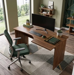 Ergonomický stůl Impress 160 x 90 cm, pravý, ořech dijon