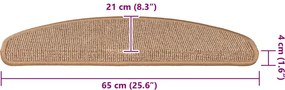 Schodové rohože 15 ks 65 x 21 x 4 cm světle hnědé, půlkulaté, velké 149859