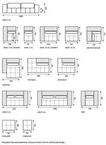 Béžová, Rohová pohovka COMO, 335 cm