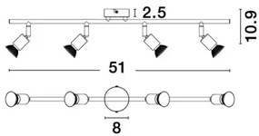 Designové bodové svítidlo Lup 51 černé