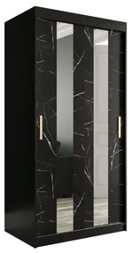 Šatní skříň MARMUR Pole Abika 100/200/62 barevné provedení: bílý mat-černý mat
