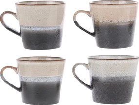 Černý retro hrnek na Cappuccino 70s rock - 12*9,5*8,5cm / 300ml