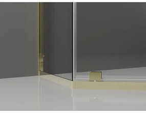 Mexen Exo, pětiúhelníkový výklopný sprchový kout 90 x 90 cm, čiré sklo, zlatá, 812-090-090-50-00