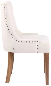 Jídelní židle Mossley - samet - světlé nohy | krémová