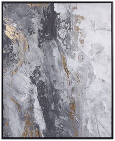 Zarámovaný obraz na plátně abstraktní motiv 83 x 103 cm šedý JESI Beliani