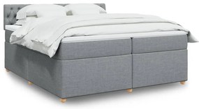 Box spring postel s matrací světle šedá 200 x 200 cm textil 3289094