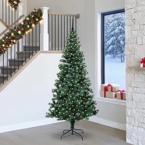 Umělý osvětlený vánoční stromeček Zelená 240 cm PVC a kov 3396789