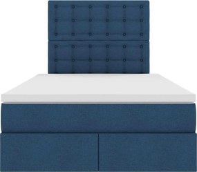 Postel s úložným prostorem a matrací Modrá 120 x 200 cm textil 3371903