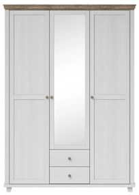 Šatní skříň so zrkadlom Elvina S Typ 19 (bílý popol + dub lefkas). 1030994