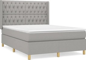 Box spring postel s matrací světle šedá 140 x 200 cm textil 3132233