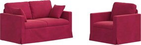 Set pohovek 2 ks Víno Červené samet 3407512