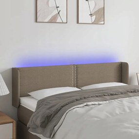 Čelo Postele S Led Textil Taupe 147 x 16 x 78/88 cm