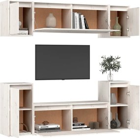 vidaXL TV skříňky 6 ks masivní borové dřevo [3100190] Barva: Bílá