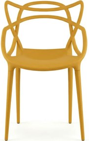 Zahradní set KATO SIRVON - 2 židle a kulatý stolek, černá/hořčicová