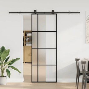 Posuvné dveře s kováním 76x205 cm ESG sklo a hliník 3332912