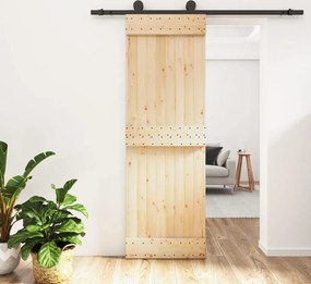 vidaXL Posuvné dveře s kováním 70 x 210 cm masivní borové dřevo [3203046]
