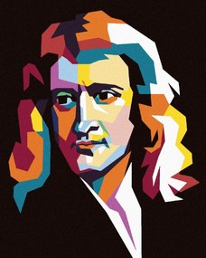 zuty zuty - malování podle čísel - barevný issac newton, 40x50 cm, plátno+rám