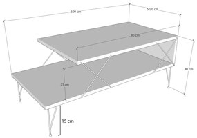 Konferenční stolek Loire 100 cm antracit