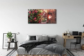 akrylový obraz Ozdoby vánoční strom dárky 125x50 cm