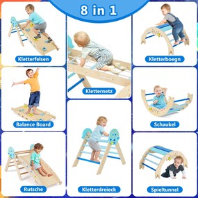 Costway 9 v 1 Montessori prolézačka sada s lezeckým obloukem