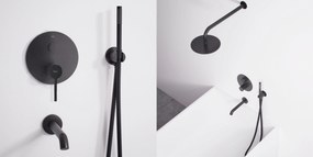 Rea Lungo - podomítkový vanový set se sprchou + box P6300 - komplet sada, černá, REA-P4112