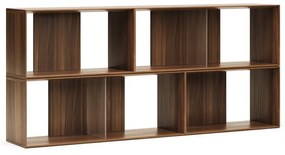Hnědý modulární policový systém v dekoru ořechu 4 ks 168x76 cm Litto – Kave Home