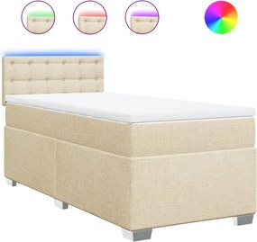 Box spring postel s matrací krémová 100 x 200 cm textil 3288118