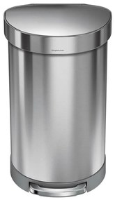 Půlkulatý pedálový koš 45 l, matná ocel, nerez