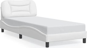 Rám postele bez matrace Hvar bílý 80 x 200 cm umělá kůže 3207961