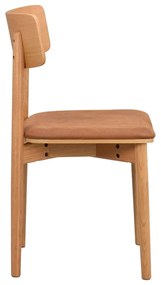 Jídelní židle z imitace kůže v koňakově hnědo-přírodní barvě v sadě 2 ks Wolcott – Rowico