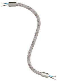creative cables Creative flex - ohebná trubice potažena světlou směsí textilií RM72 Délka: 30 cm, Barva komponentu: Matný chrom